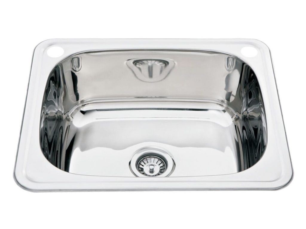 Base Inset Laundry Trough 1 Tap hole & Bypass 45 litres Stainless Steel ...