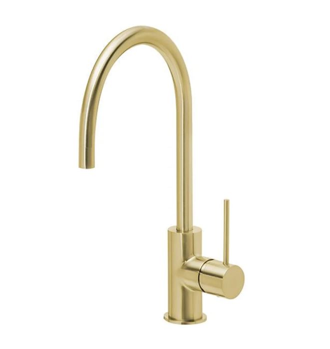 Phoenix Vivid Slimline Side Lever Sink Mixer 220mm Gooseneck Brushed ...