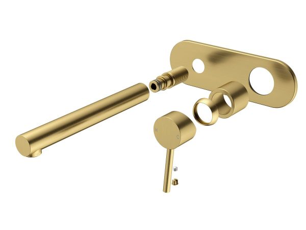 Mizu Drift MK2 Wall Basin Mixer Tap Set Trimset Brushed Gold (5 Star ...